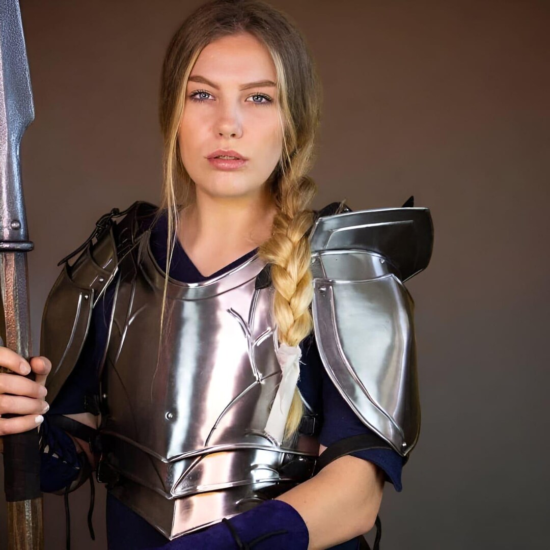 Women’s Medieval Steel Armor Set – Warrior Chestplate & Spaulders ...