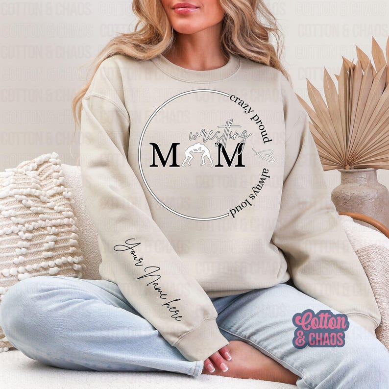 Wrestling Mom Hoodie | Personalized Wrestling Mom Hoodie With Sleeve ...