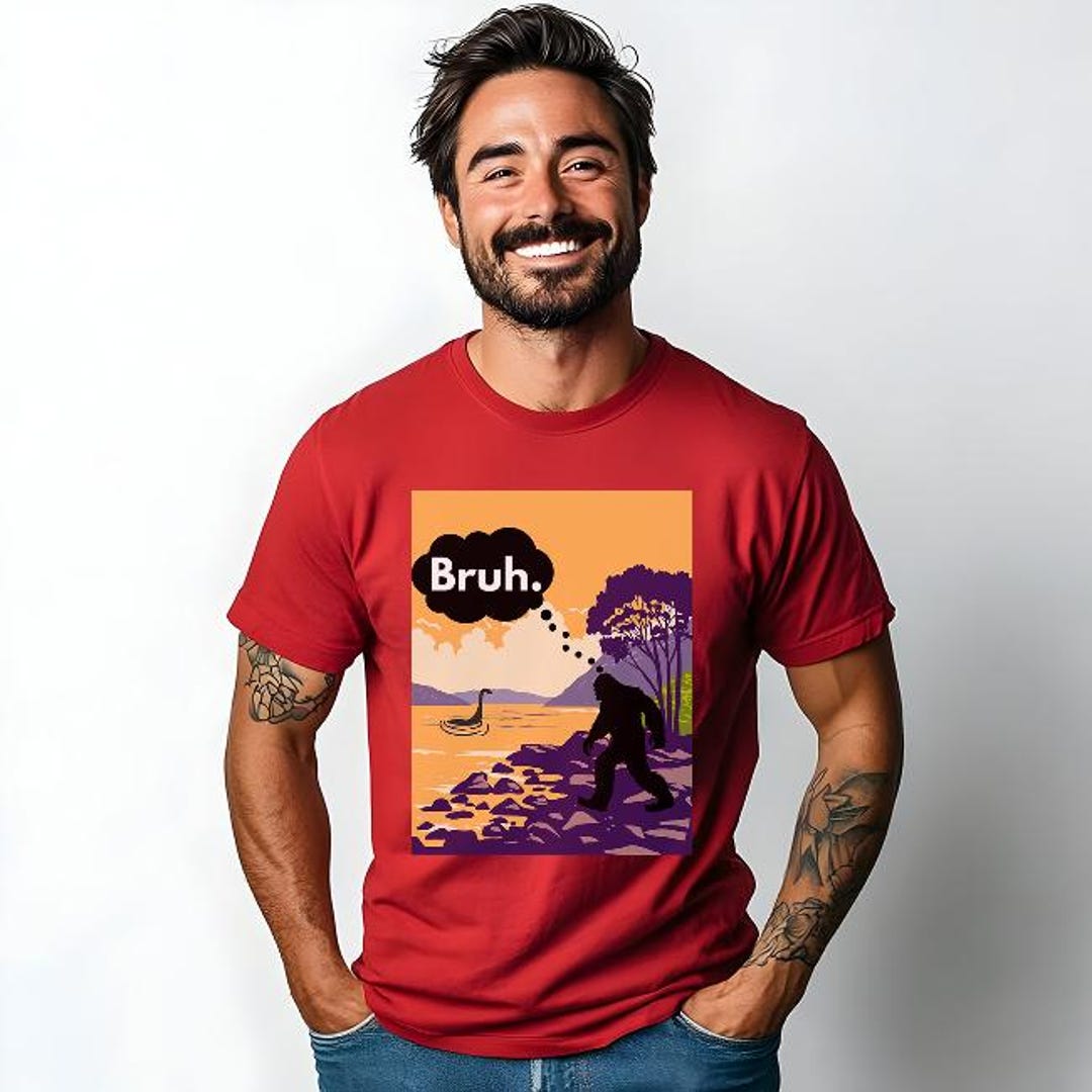 Bruh Bigfoot & Loch Ness Monster Tee | Funny Cryptid Graphic Shirt - Etsy