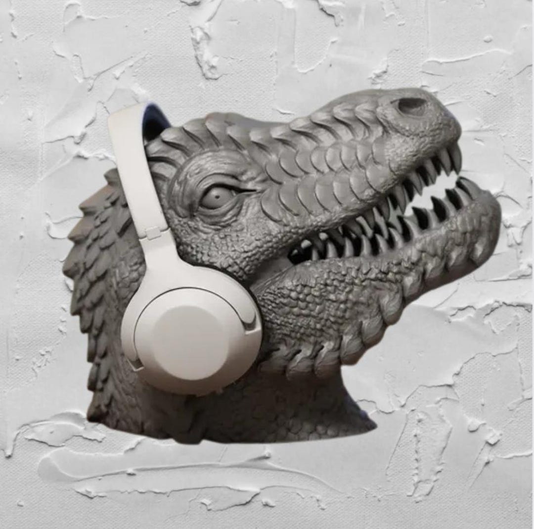 Dragon Head Headphone Stand - 3D Printed Dragon Bust, Novelty Gaming ...