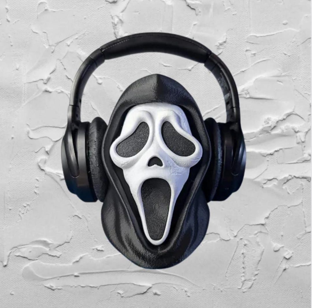 Ghostface Headphone Stand - 3D Printed Horror Scream Movie Bust ...