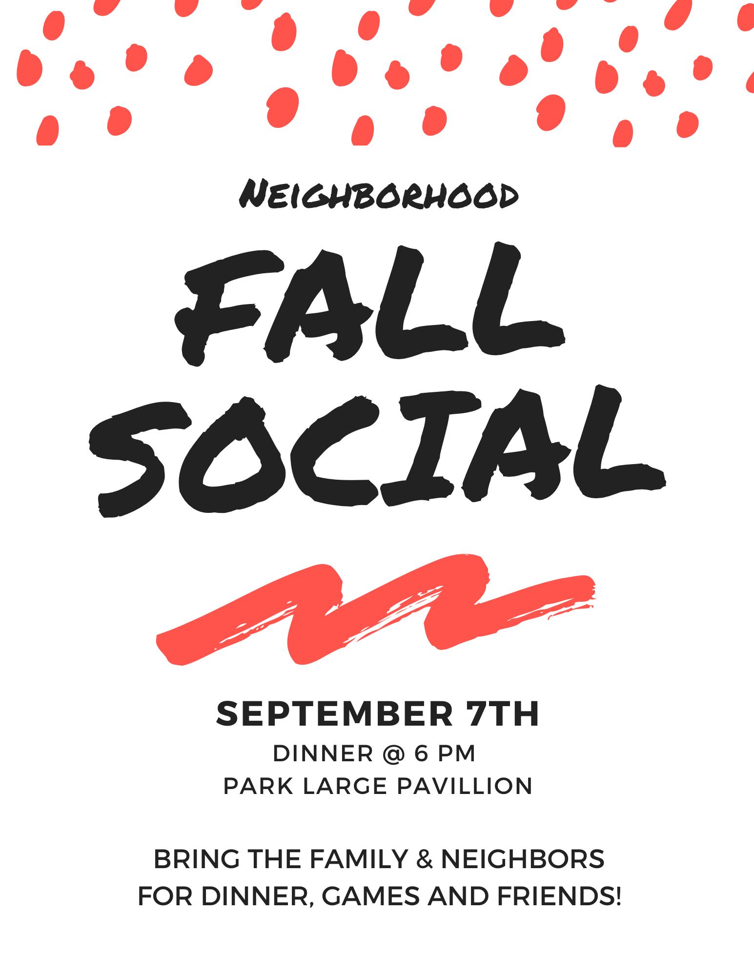 Editable Neighborhood Fall Social Invitation – Bold & Festive Design - Etsy