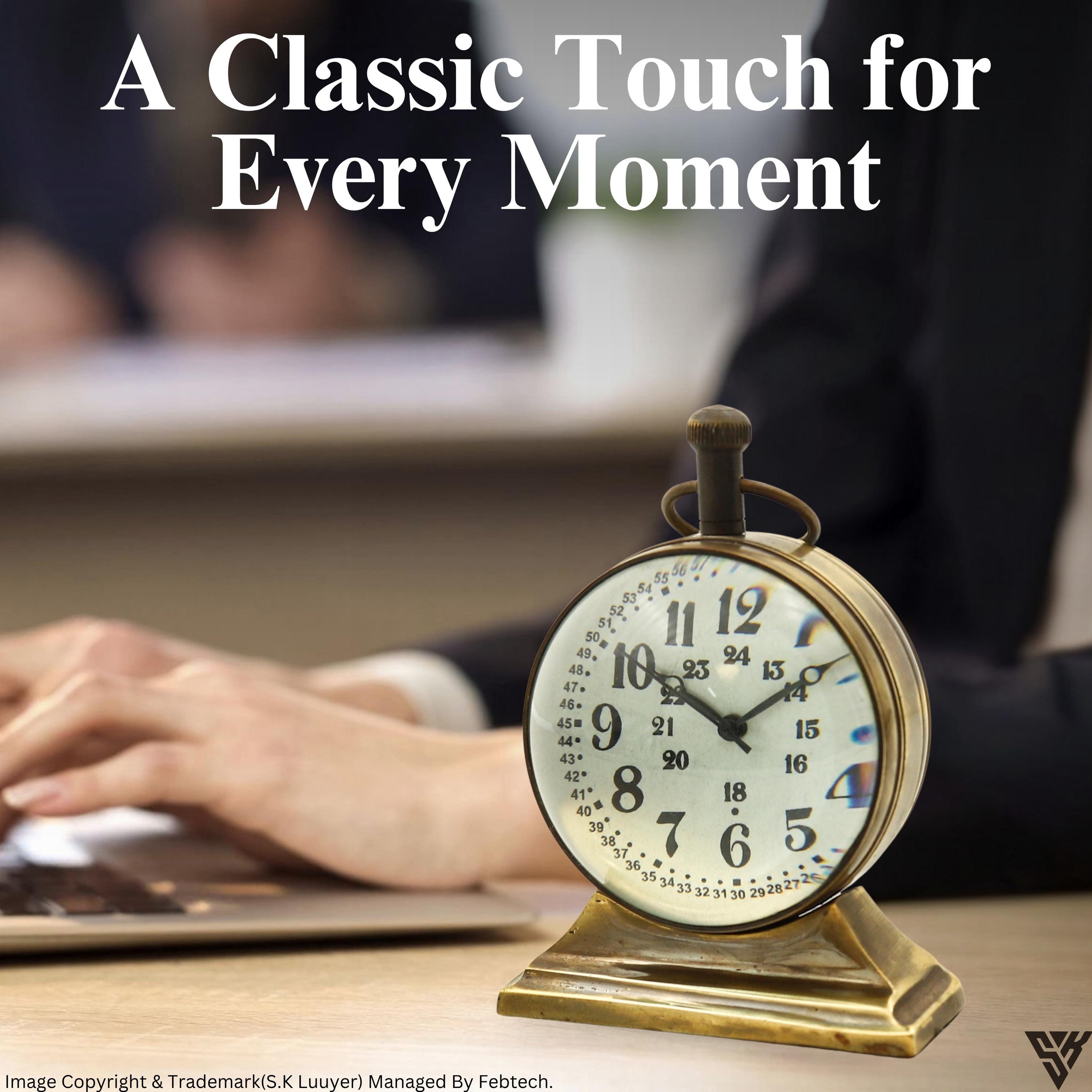 Personalized Brass Desk Clock: Diamond Cut Gears, Anniversary Gift ...