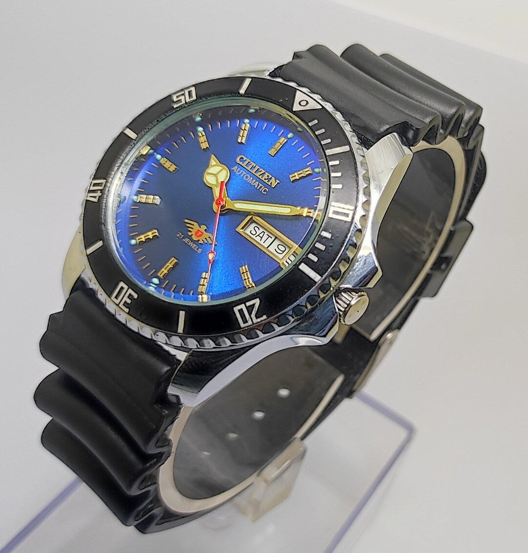 Refurbished Citizen Automatic Men’s Diver Watch 21 Jewels Blue Dial ...
