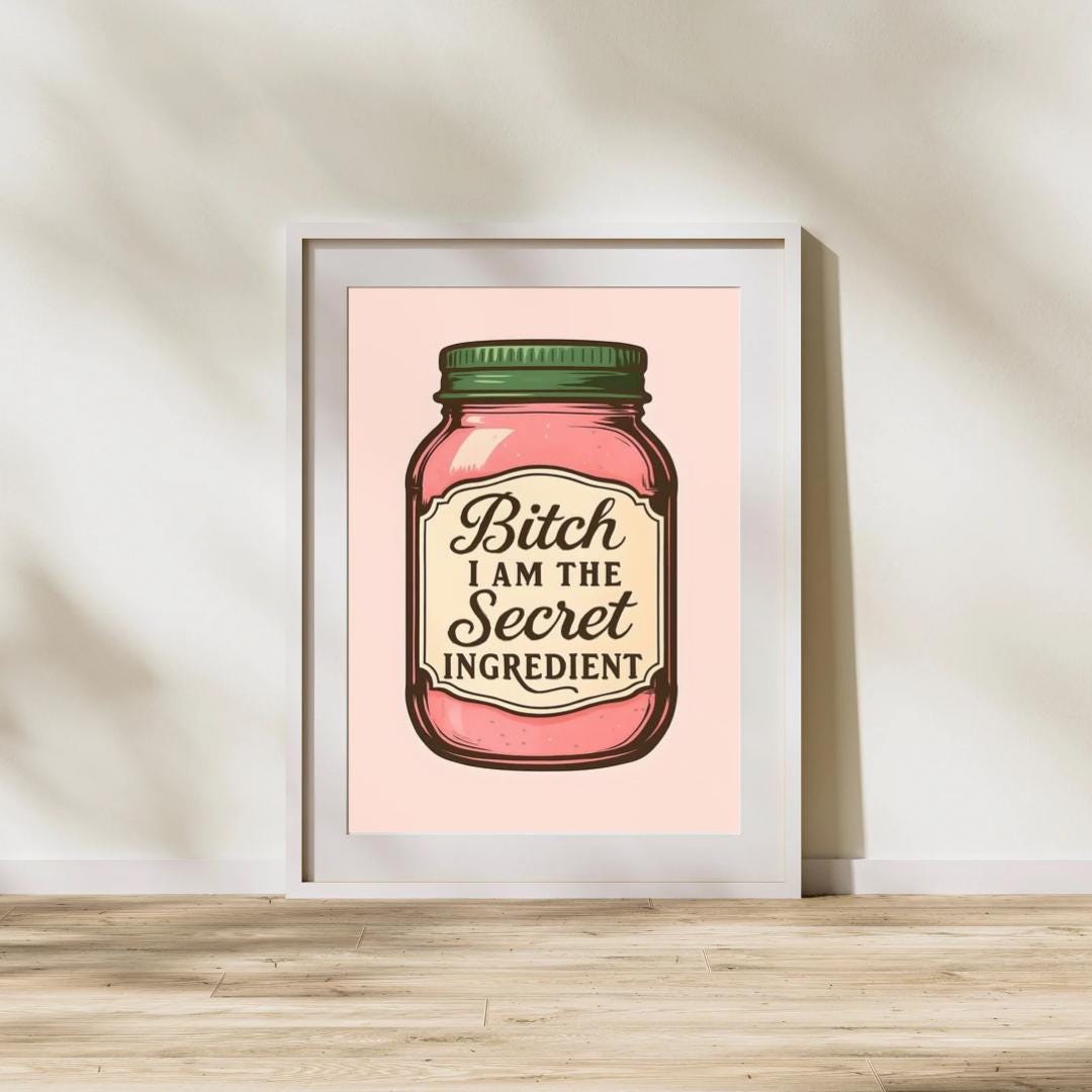 Funny Retro Kitchen Wall Art | Sassy Mason Jar Quote Print | Secret ...
