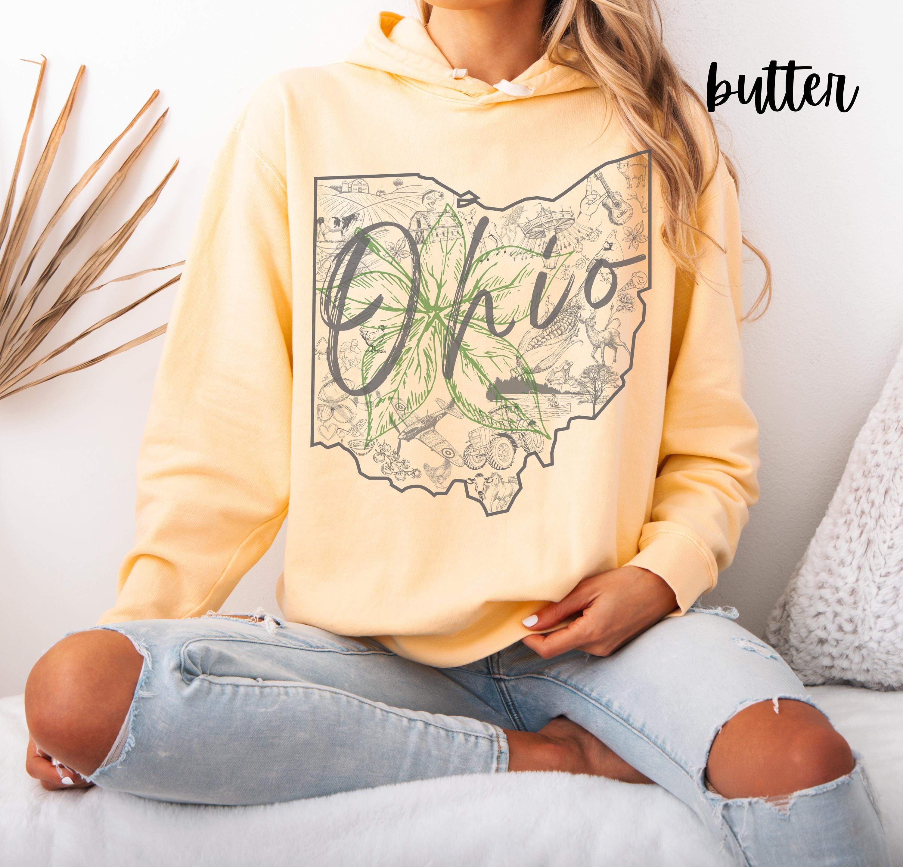Ohio State Buckeye Hoodie: Comfort Colors Graphic Sweatshirt - Etsy