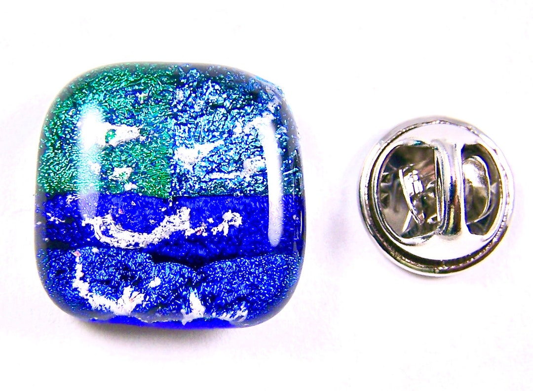 Dichroic Glass Memorial Tie Tack Flair Pin / Pet Ashes Cremation ...