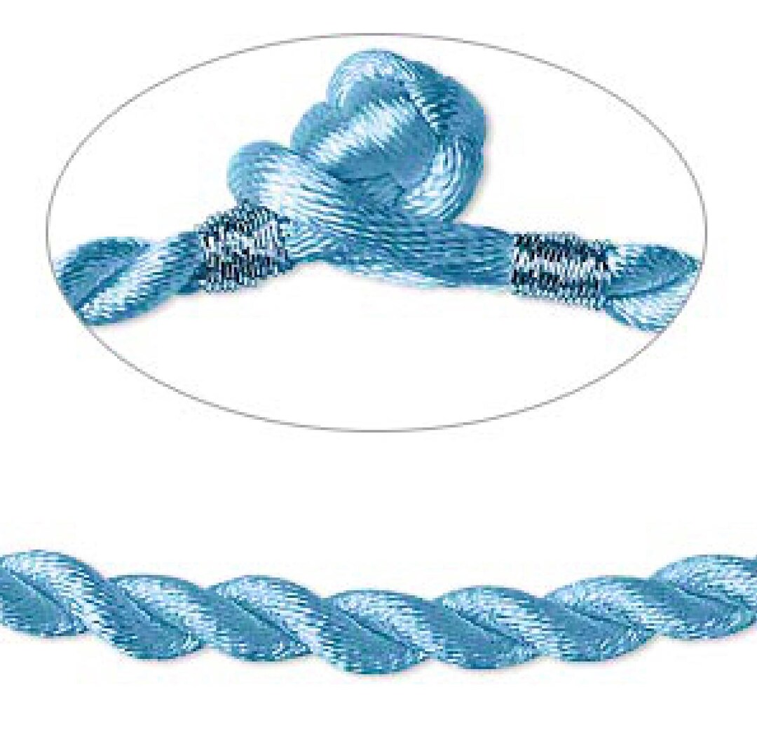 Twisted Satin Cord Sky Blue / Baby Blue Adjustable 18 to 20 Inch - Etsy