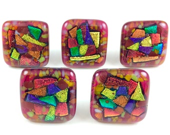 Dichroic Glass Knob Abstract Mosaic Stained Glass Cabinet - Etsy