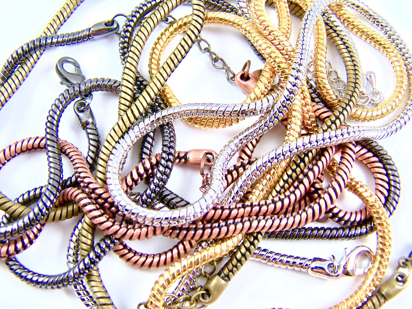 Calypso Snake Chain Gunmetal Black Silver Adjustable 19 20 - Etsy