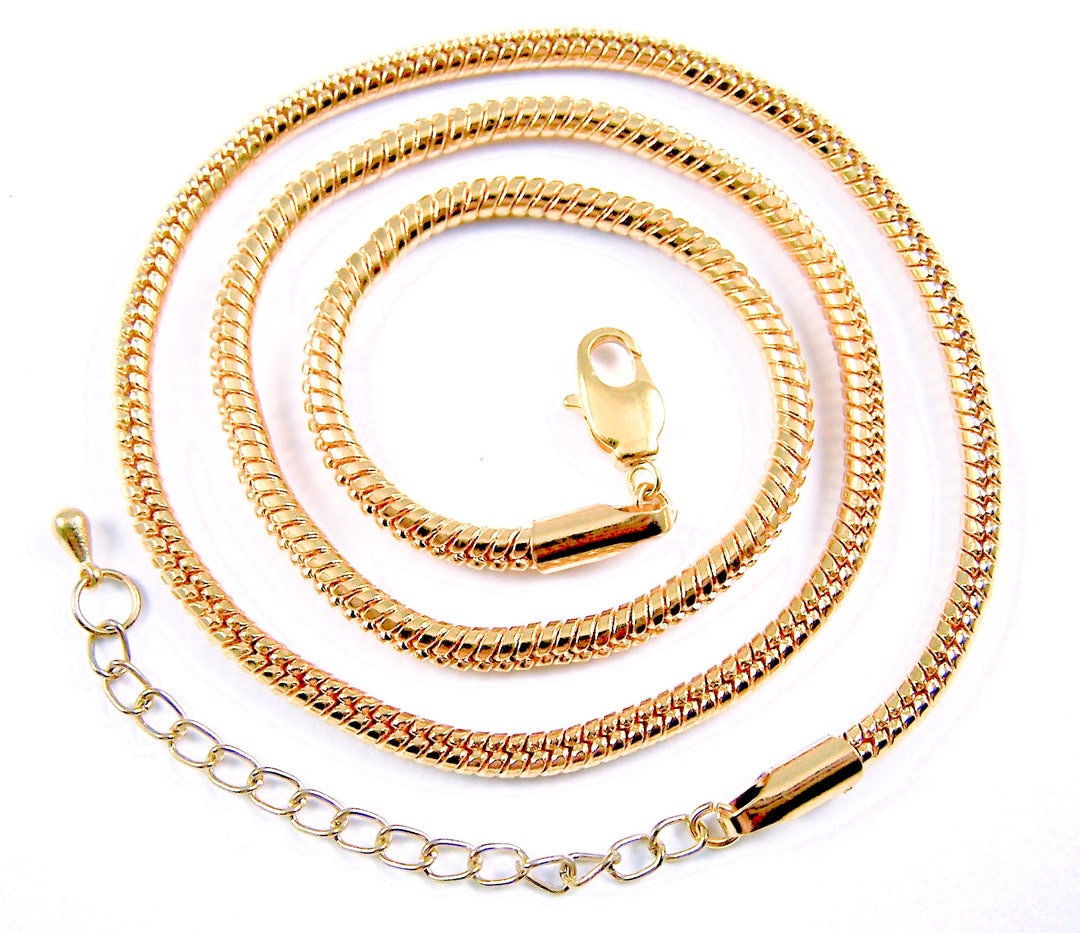 Calypso Snake Chain Gold Plate Bright Brass Adjustable 19 20 21 Inch ...