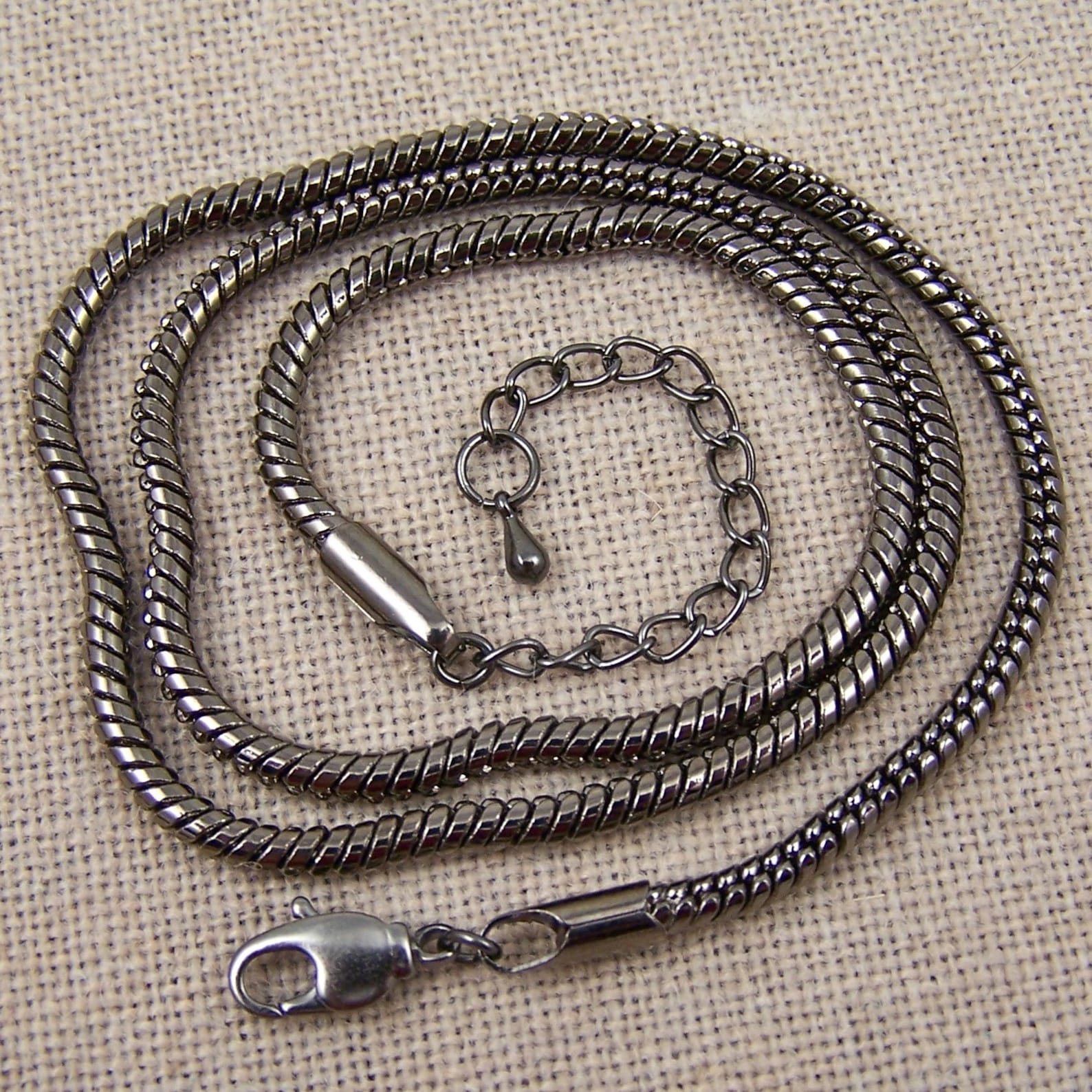 Calypso Snake Chain Gunmetal Black Silver Adjustable 19 20 - Etsy