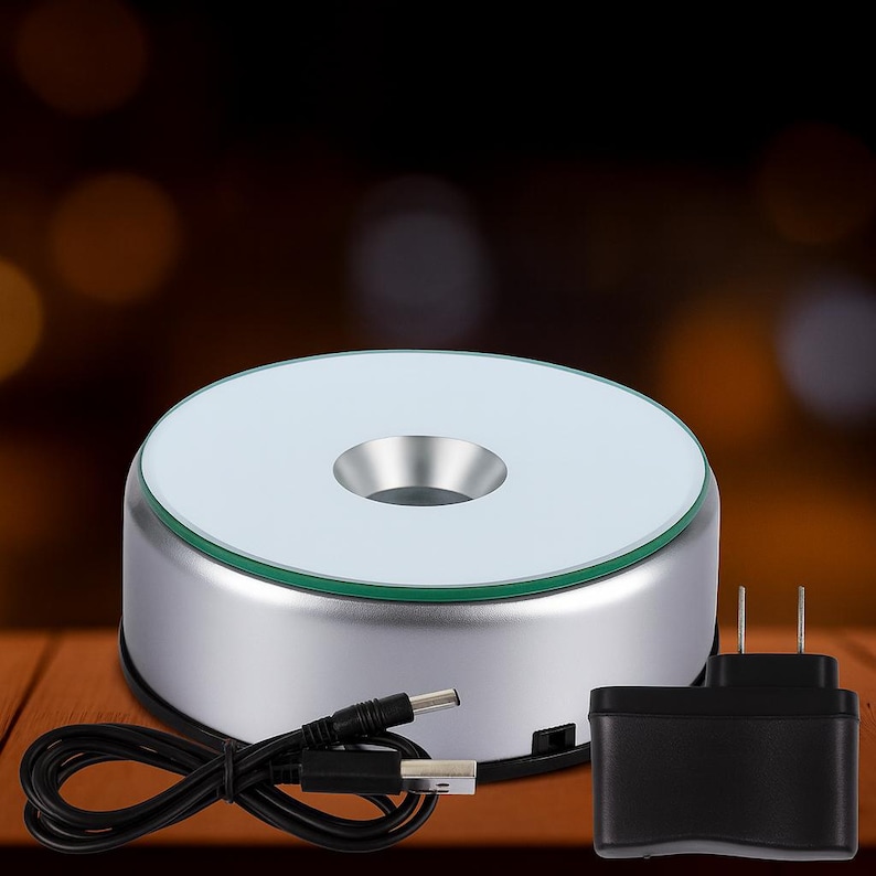 LED Rotating Display Stand With Color Changing Lights - Etsy