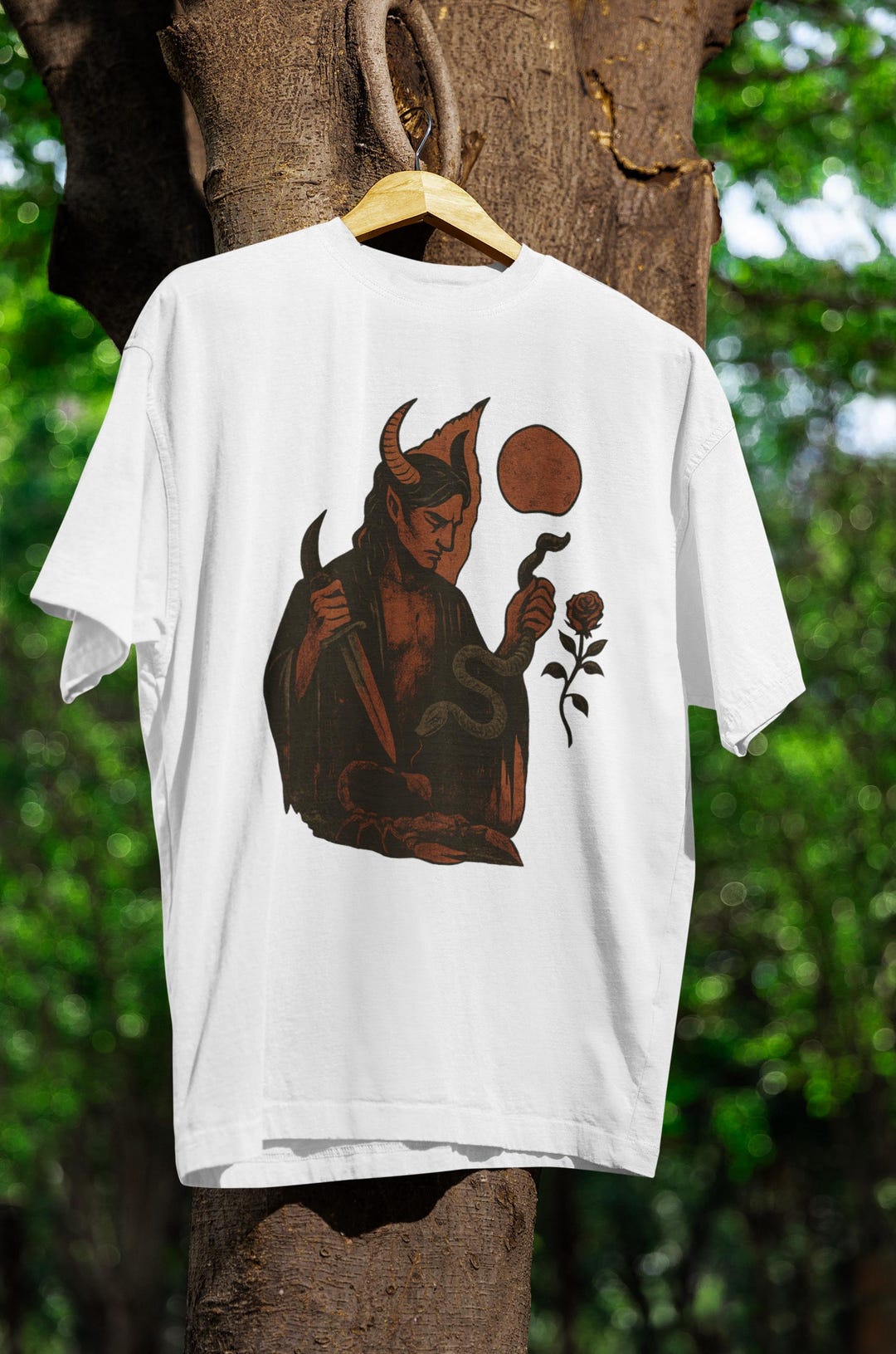 Dark Inferno Demon T-shirt Design – Serpent & Blade Motif - Etsy