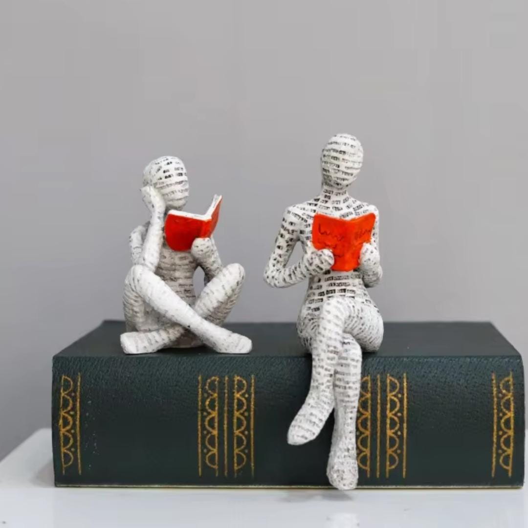 Woman Reading Paper Thinker Statue | European Abstract Reading ...