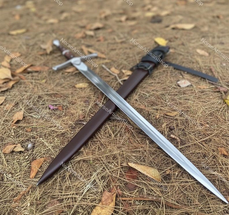 Handmade Medieval Longsword With Leather Scabbard | Historical ...