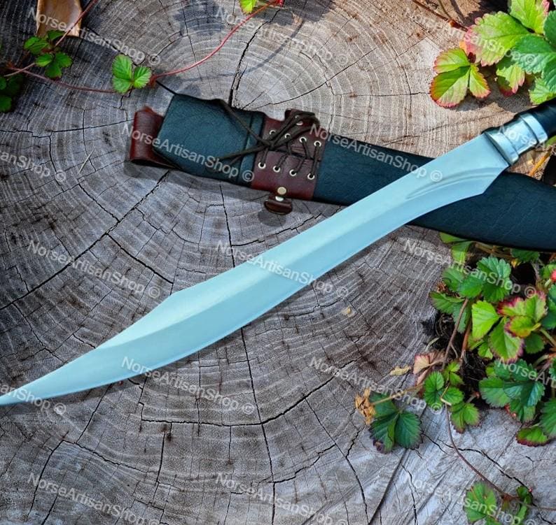 Hand-forged Scimitar Style Sword: Carbon Steel Blade, Rosewood Handle ...