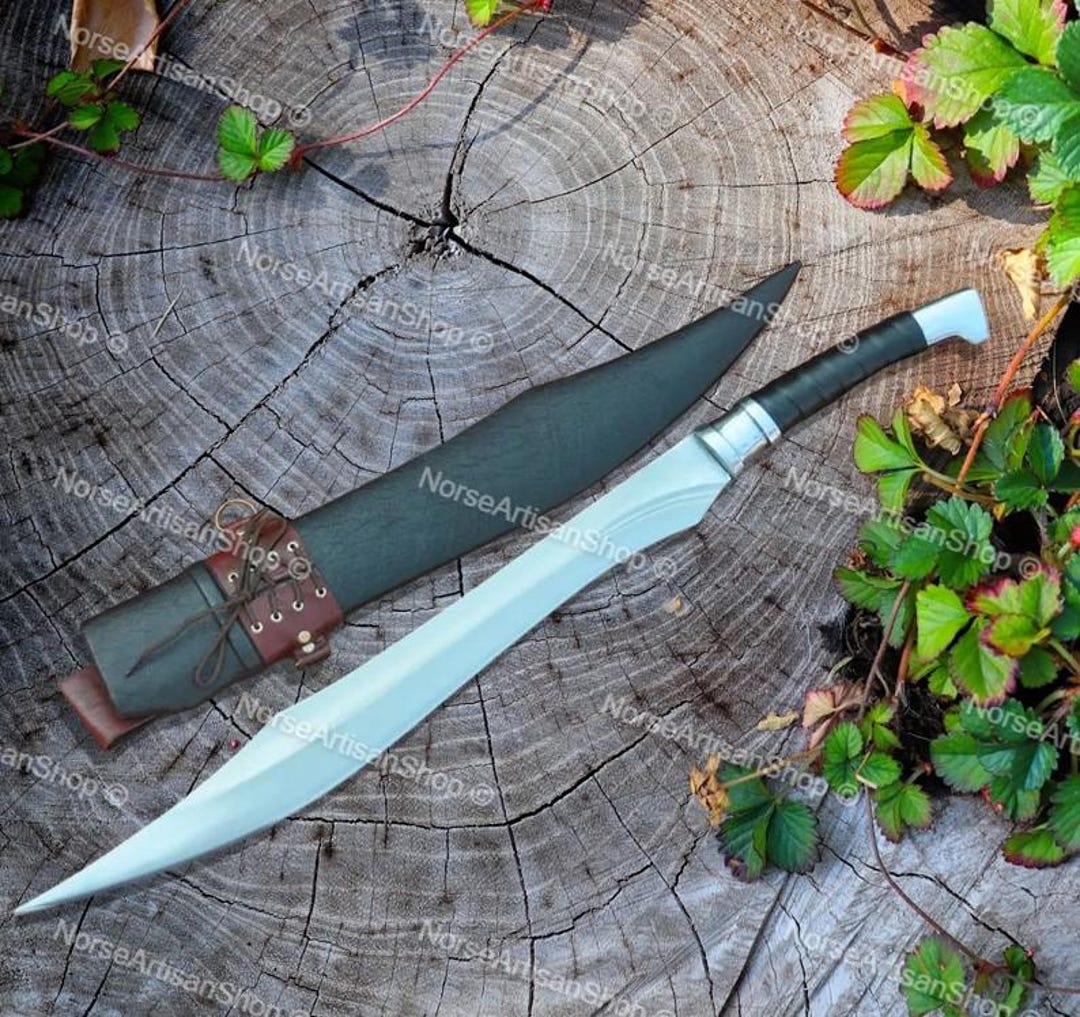 Hand-forged Scimitar Style Sword: Carbon Steel Blade, Rosewood Handle ...