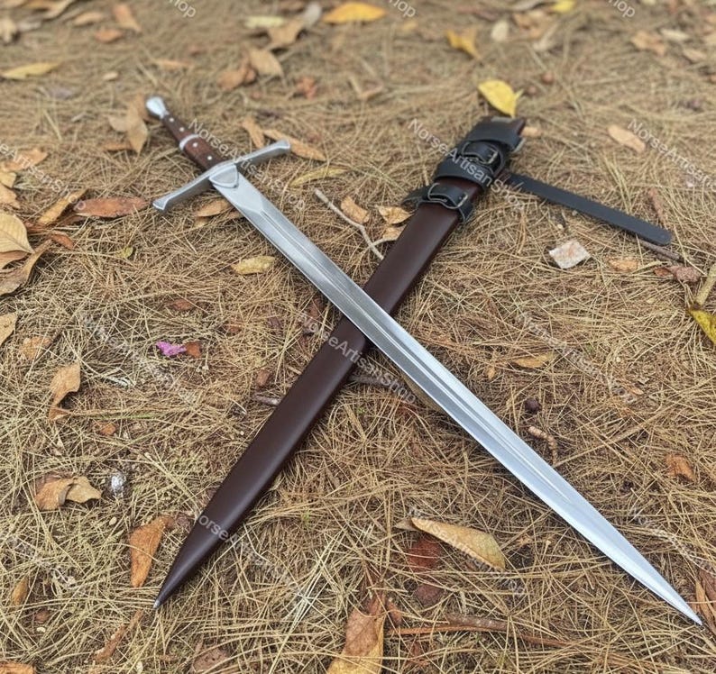 Handmade Medieval Longsword With Leather Scabbard | Historical ...