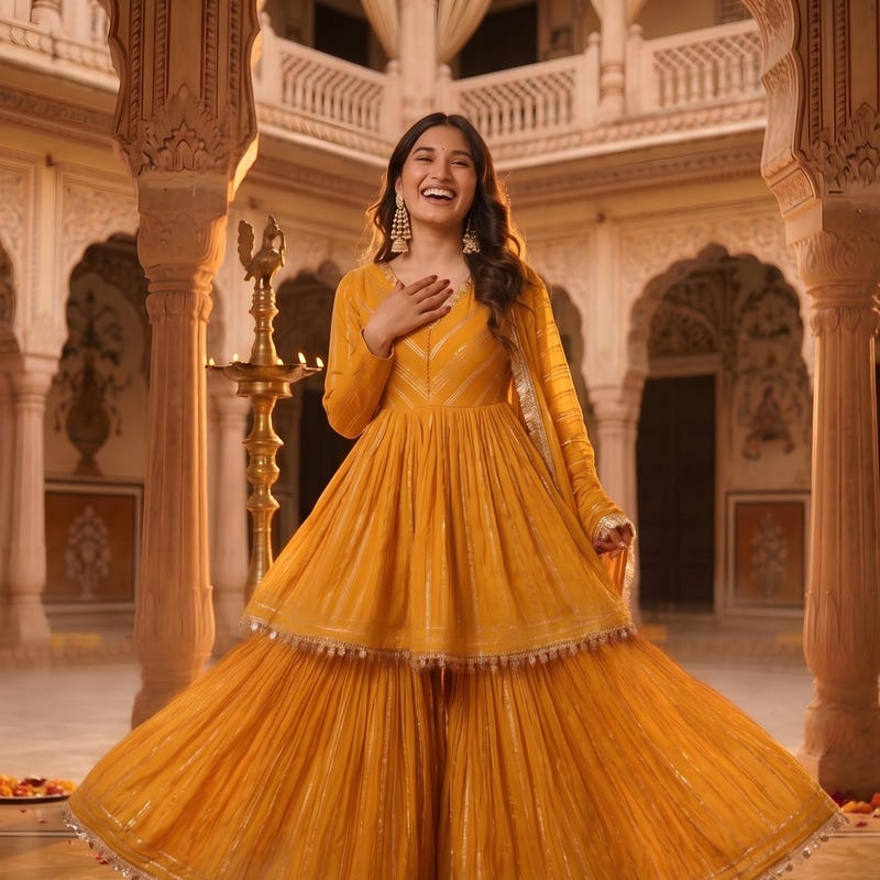 Haldi Ceremony Women Outfit - Etsy