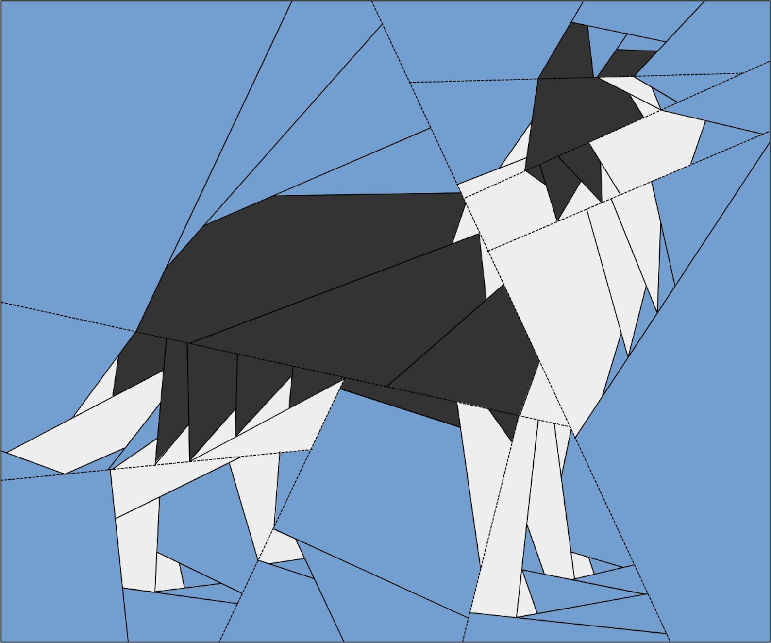 Border Collie Quilt Block Pattern: FPP PDF (10x12 Inch) - Etsy
