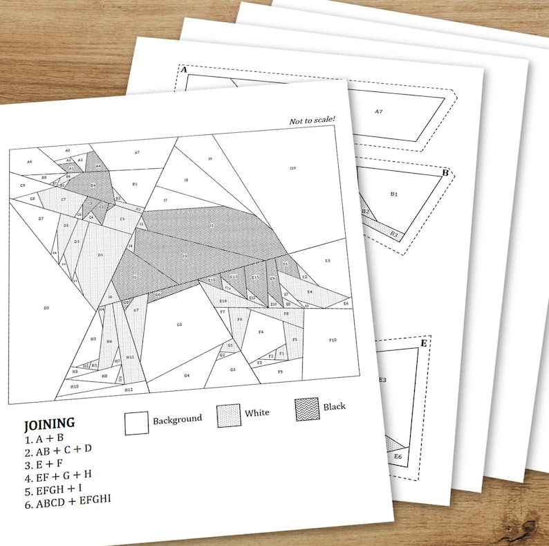 Border Collie Quilt Block Pattern: FPP PDF (10x12 Inch) - Etsy