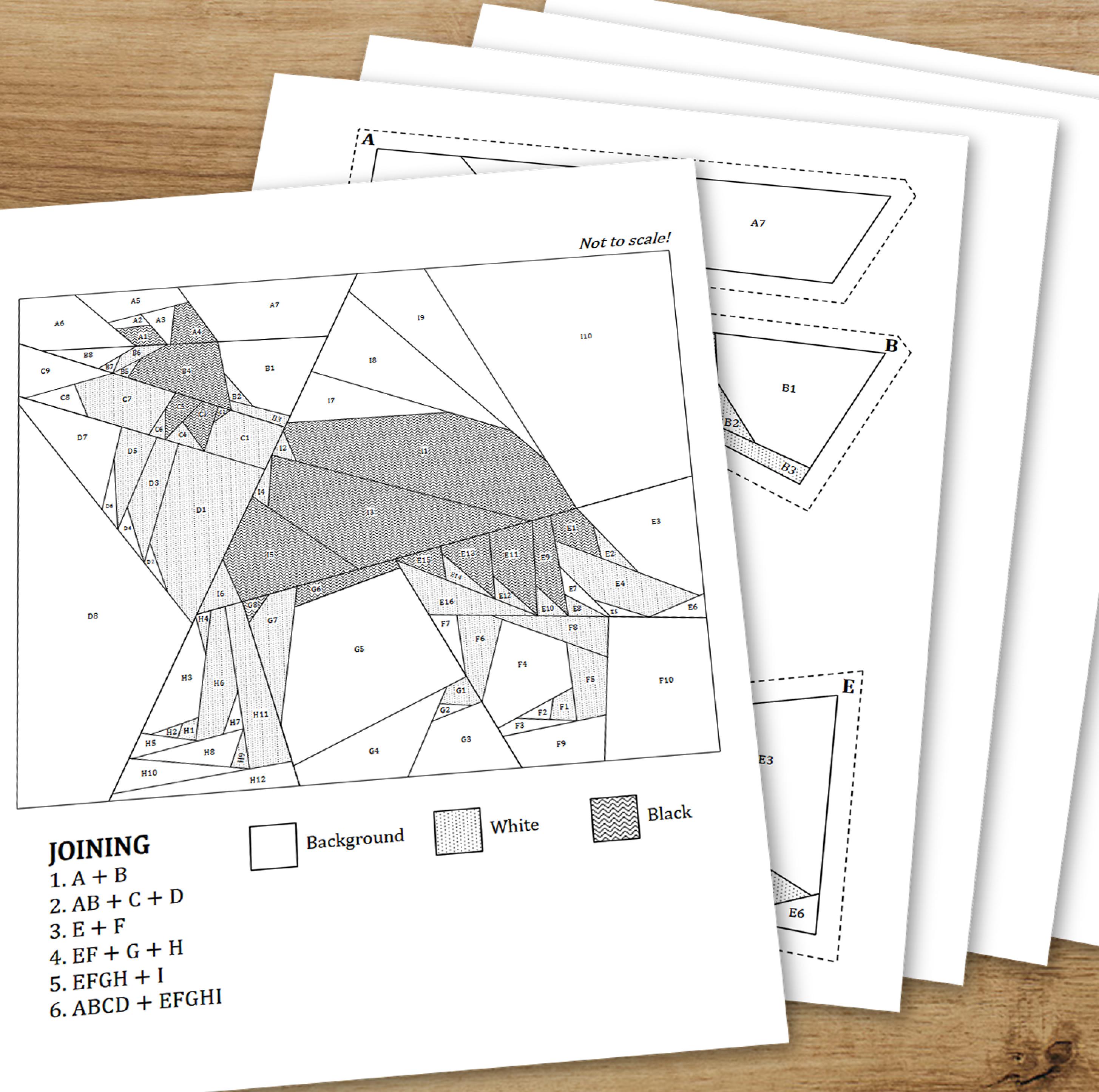 Border Collie Quilt Block Pattern: FPP PDF (10x12 Inch) - Etsy