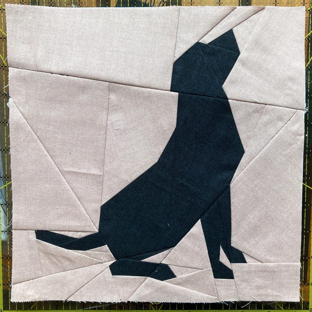 Geometric Labrador Dog Quilt Block Pattern: FPP PDF (a4/letter Sizes ...