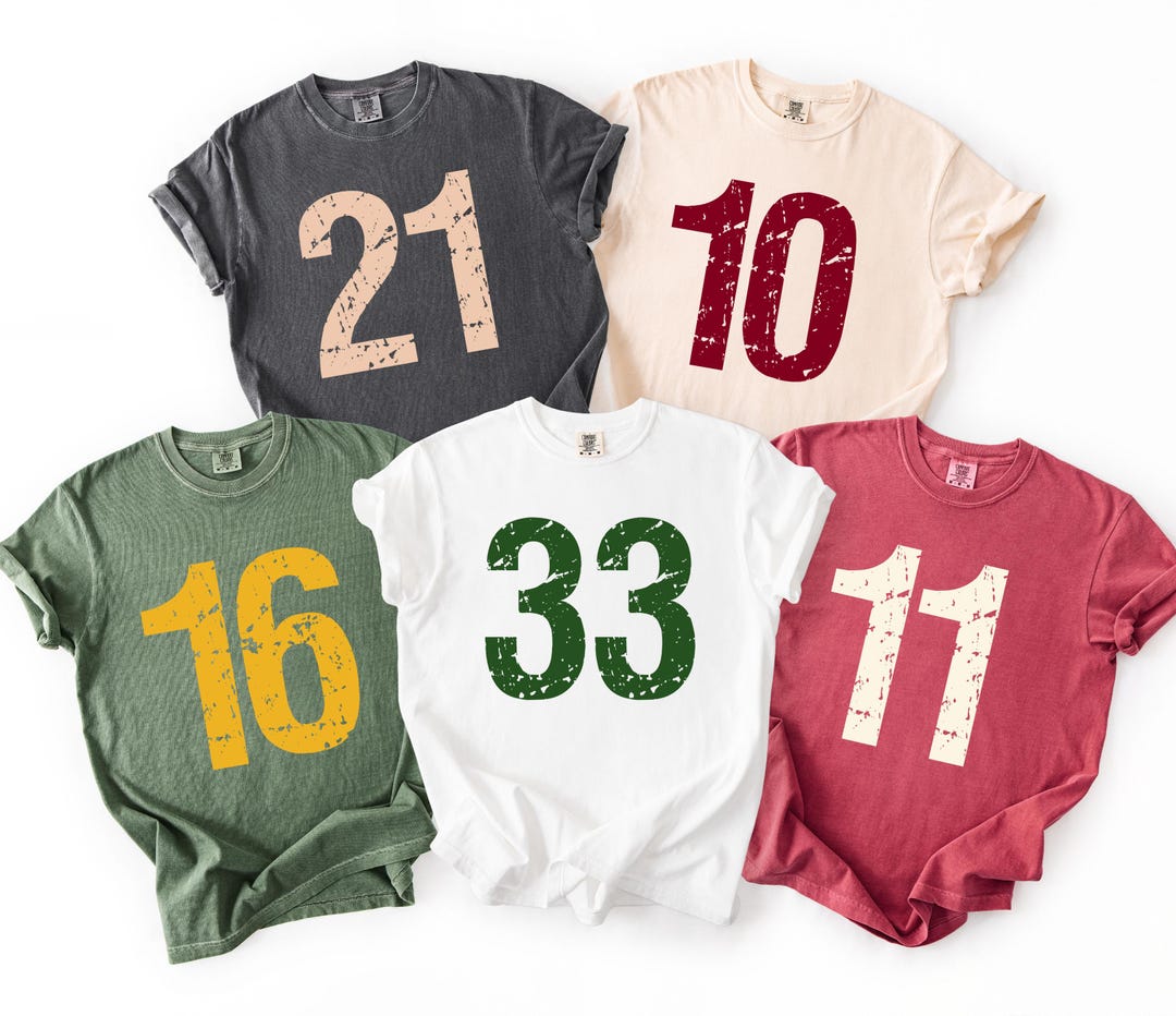 Comfort Colors® Custom Number Shirt, Personalized Sports Number T-shirt ...