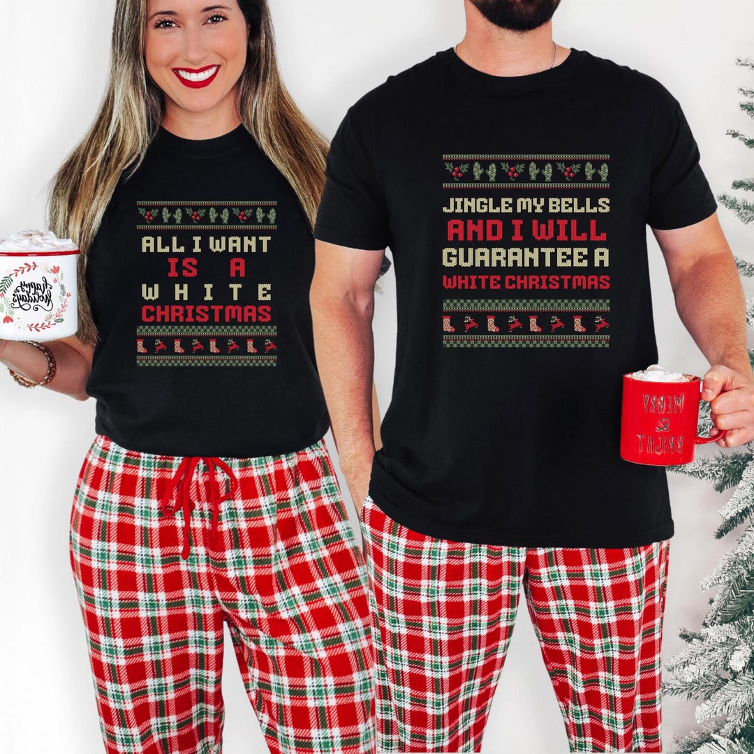 Christmas Couple Inappropriate Shirt, Christmas Pajamas, Naughty ...