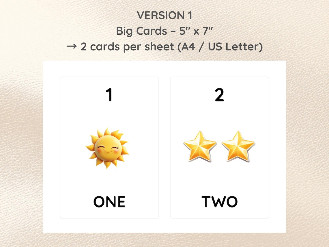 Numbers 1–20 Flashcards Printable PDF – Big and Small Cards – Preschool ...