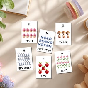 Numbers 1–20 Flashcards Printable PDF – Big and Small Cards – Preschool ...