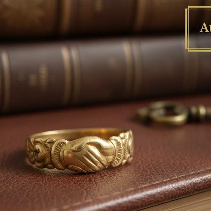 Gold Vintage Posy Ring - Etsy