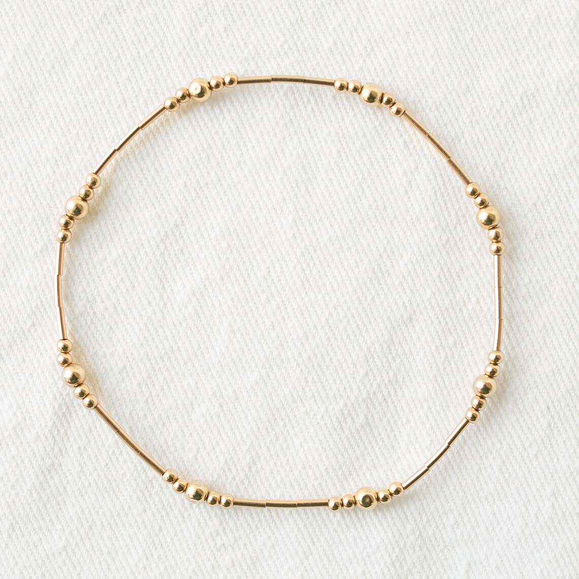 Bergen Bracelet- Gold Filled Beads- Gold Filled Beaded Bracelet- Gold ...
