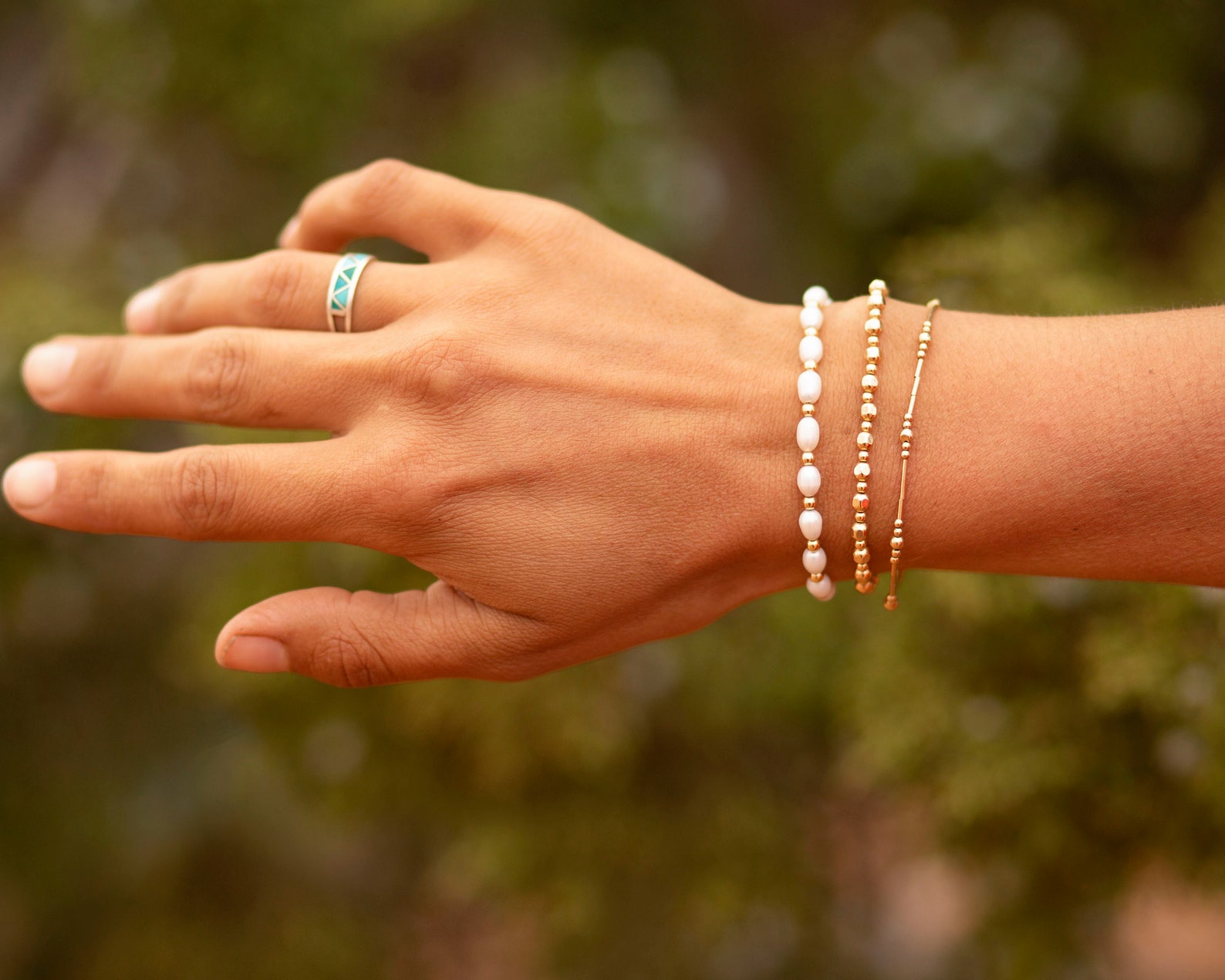 Bergen Bracelet- Gold Filled Beads- Gold Filled Beaded Bracelet- Gold ...