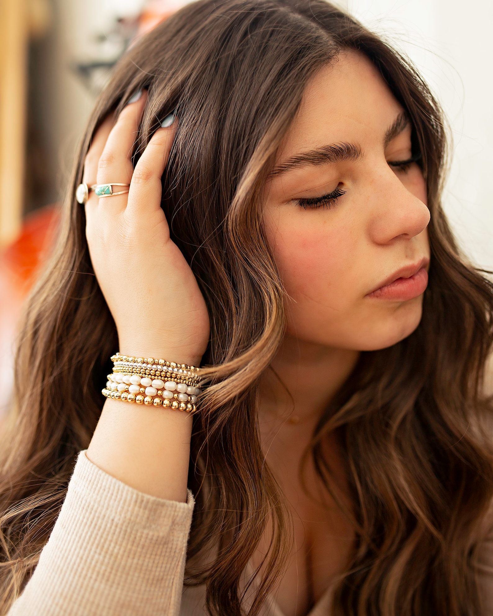 Bergen Bracelet- Gold Filled Beads- Gold Filled Beaded Bracelet- Gold ...