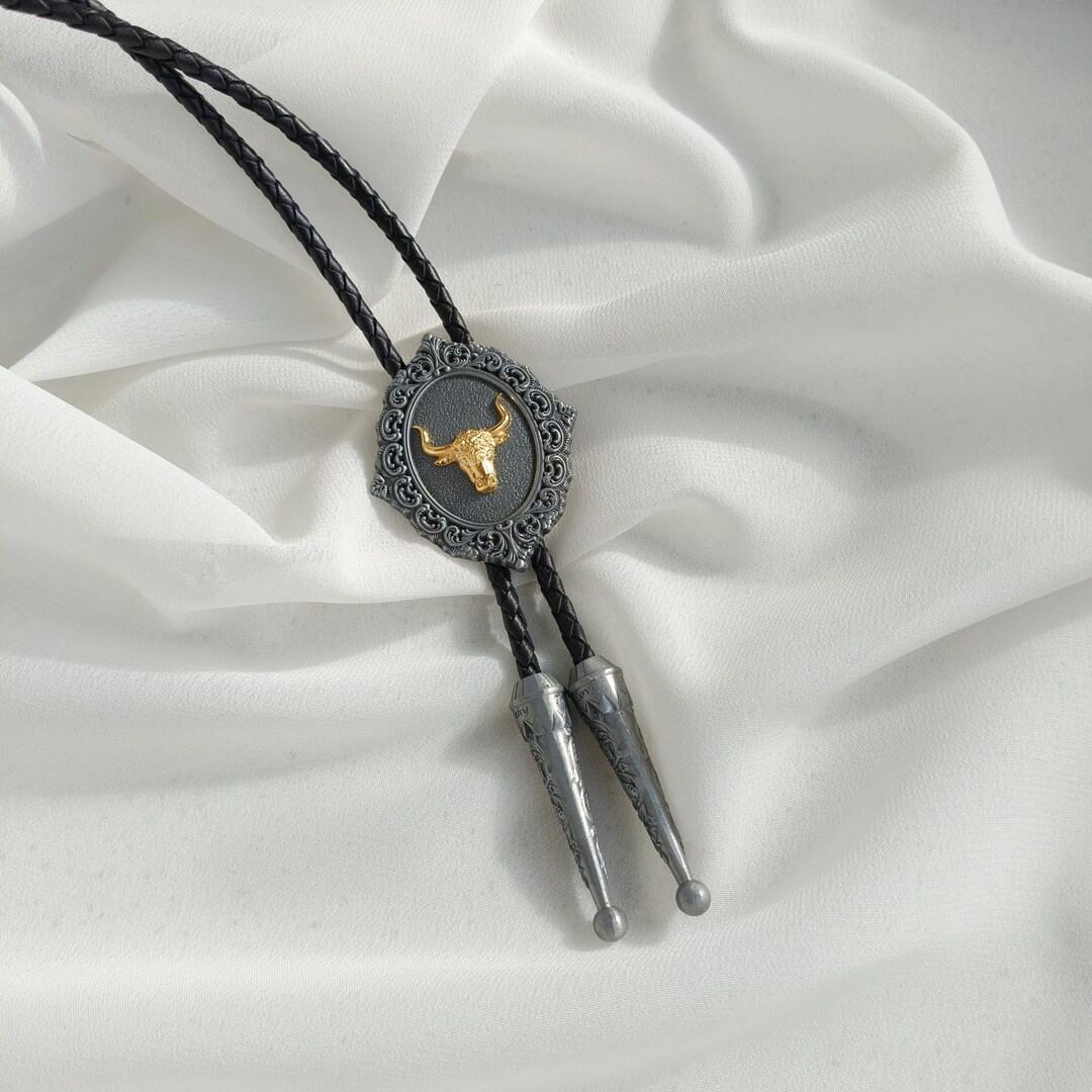 Cow Bolo Tie | Dripping Oil Polo Tie | Western Cowboy Shirt Chain ...
