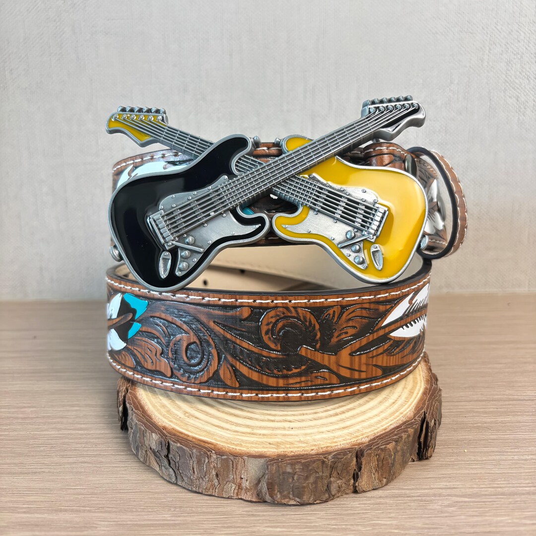 Cross Guitar Belt Buckle | Western Cowboy Belt Buckle | Party Belt ...