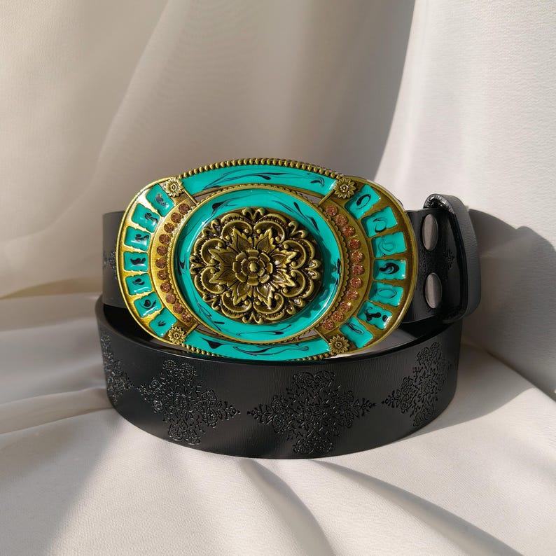 Ladies Vintage Pattern Belt Buckle | Durable Belt | Geometric Beauty ...
