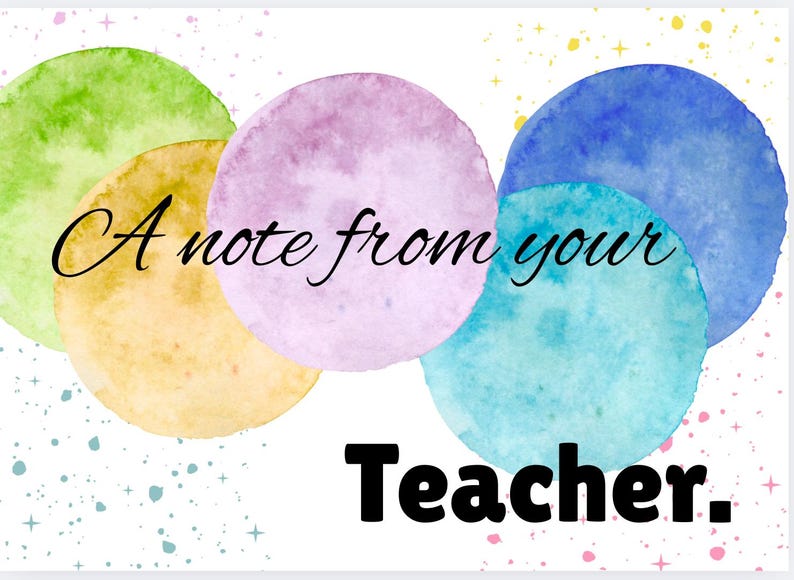 A Note From Your Teacher. - Etsy