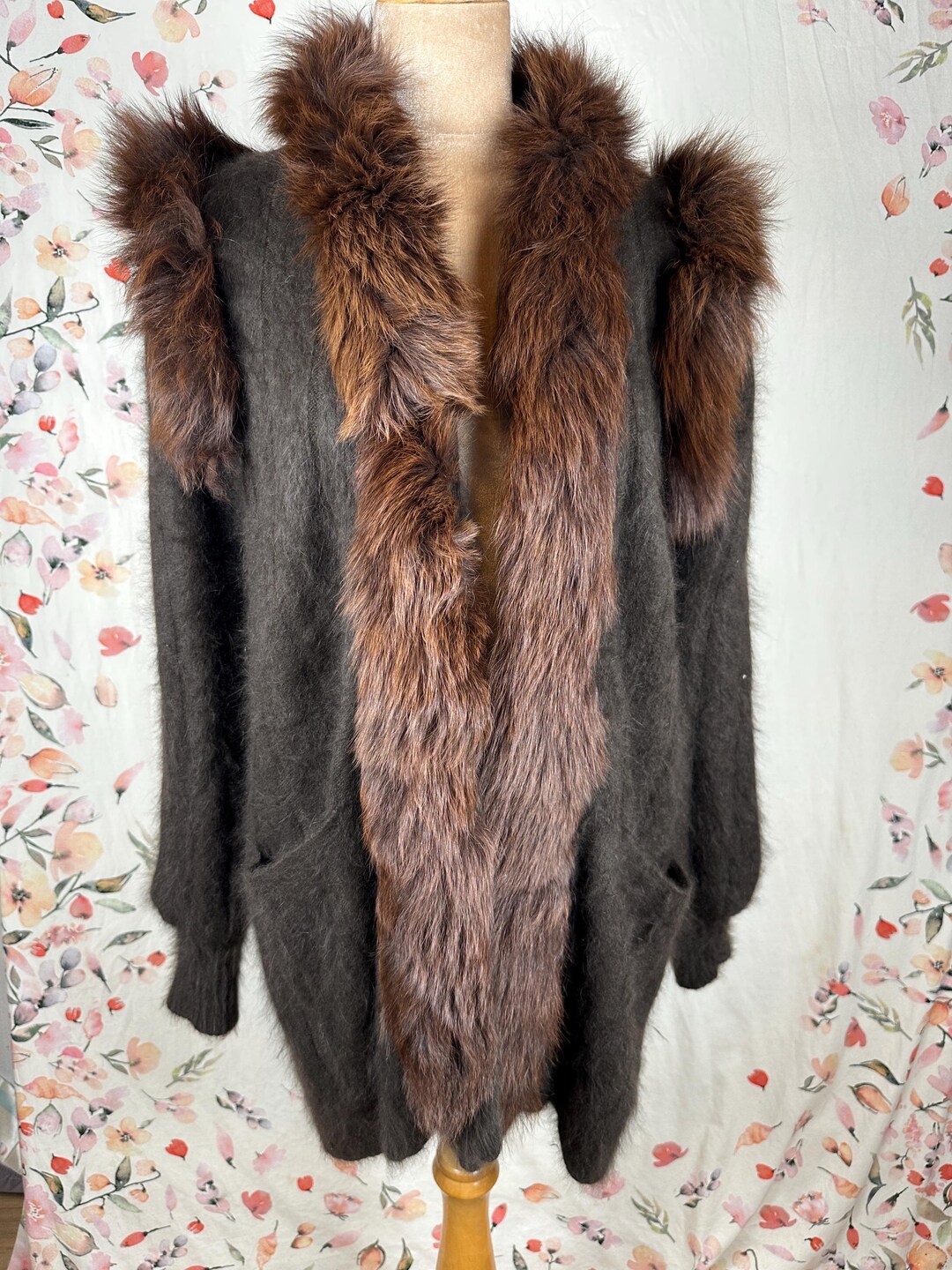 Vintage Mahèle Angora Jacket With Real Fur Collar – Made in Korea – 80s ...