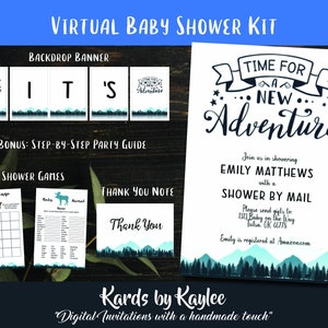 Virtual Baby Shower Kit New Adventure Includes Invitation - Etsy