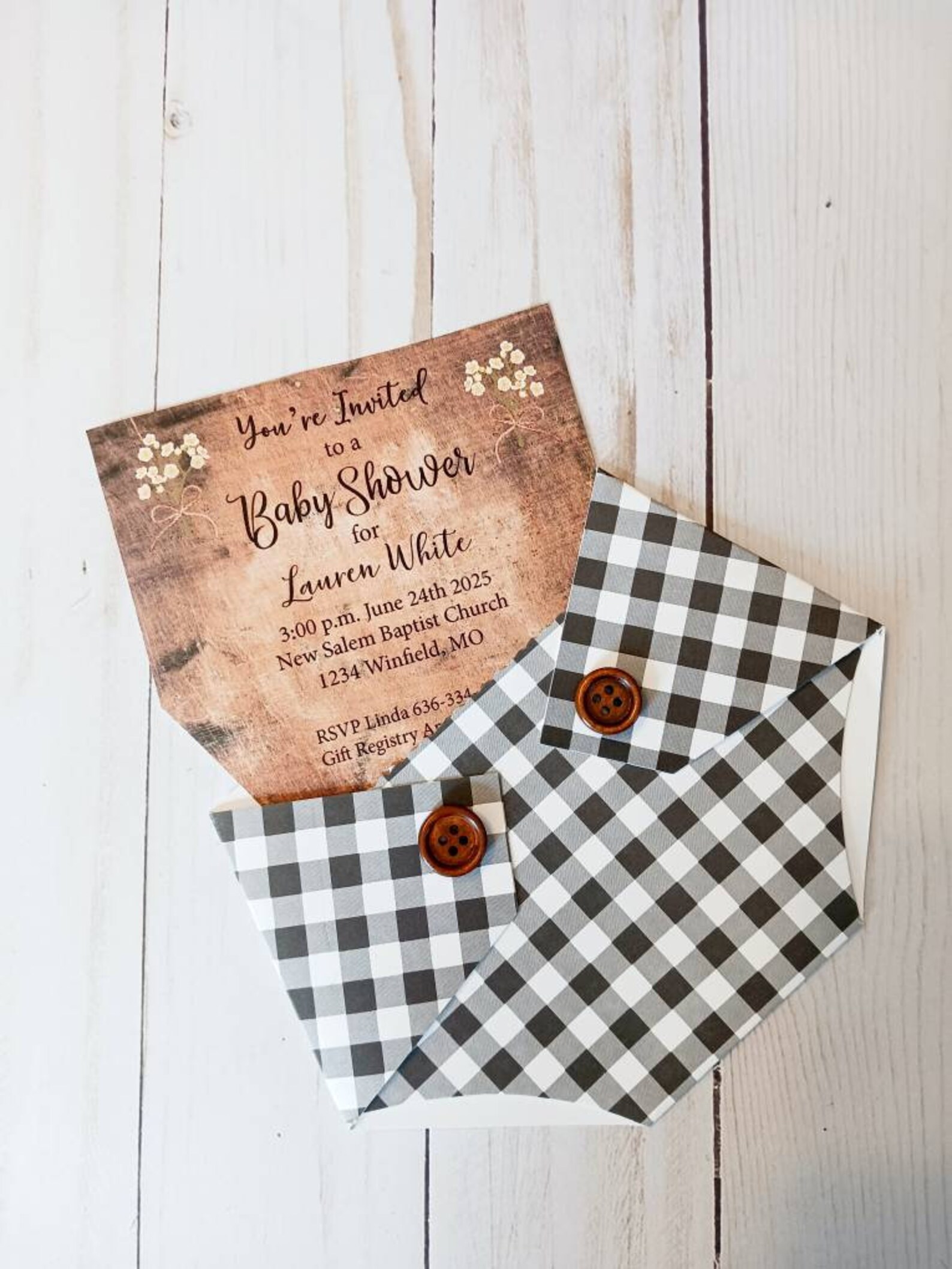 Rustic Gender Reveal Invitations With Envelopes Country | Etsy