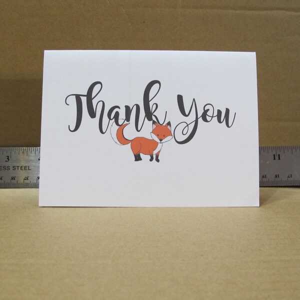 Fox Thank You Card - Etsy