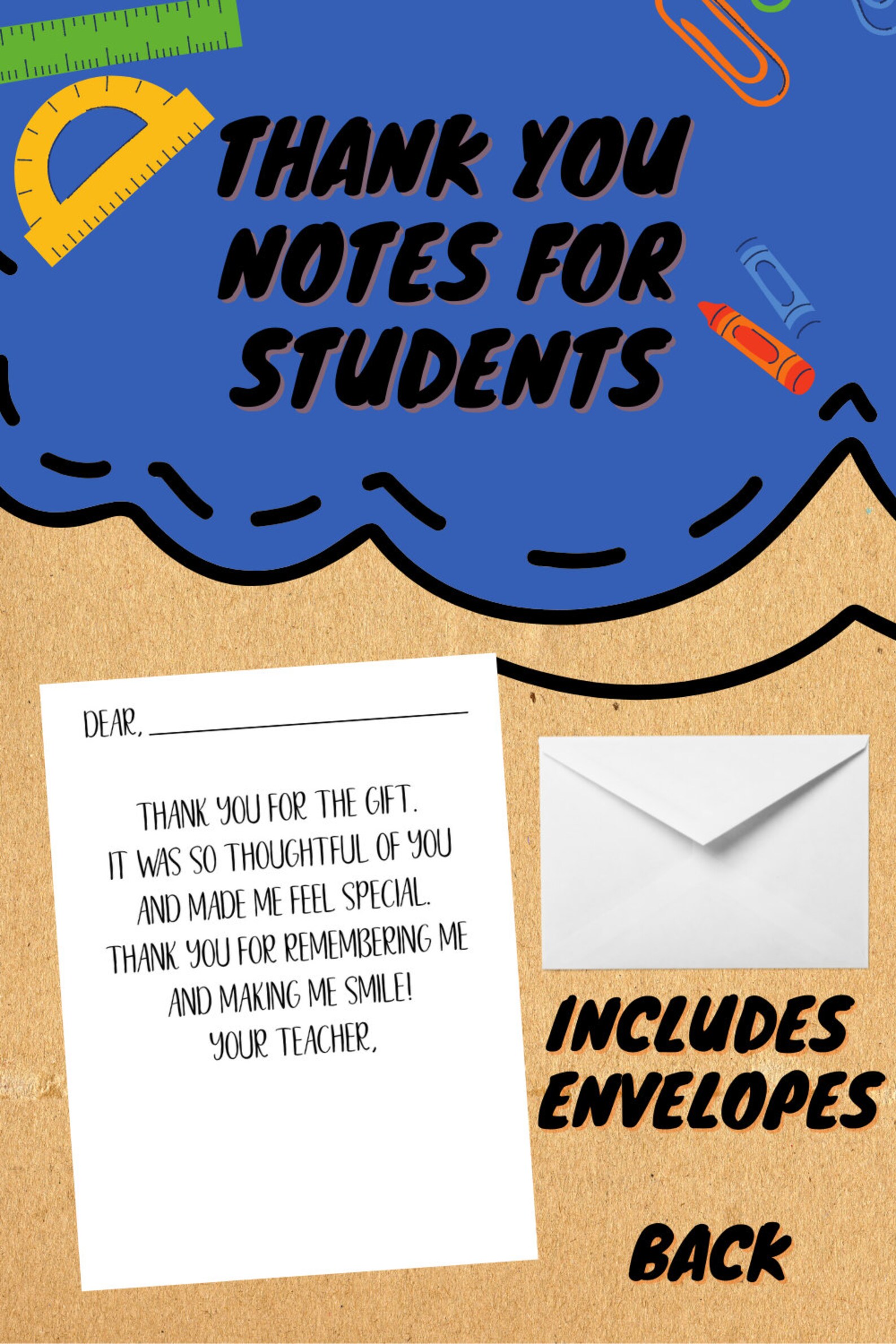 Thank You Cards From Teacher for Students Teacher | Etsy