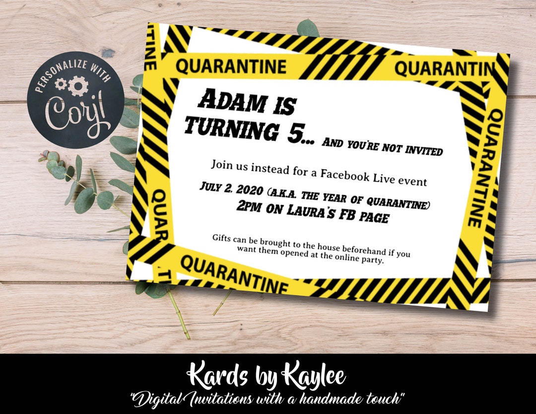 Quarantine Birthday Party Invitation None of You Are Invited - Etsy