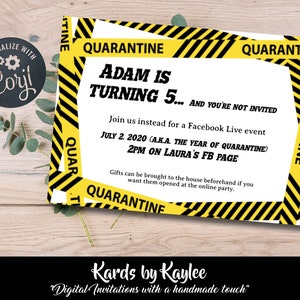 Quarantine Birthday Party Invitation None of You Are Invited - Etsy