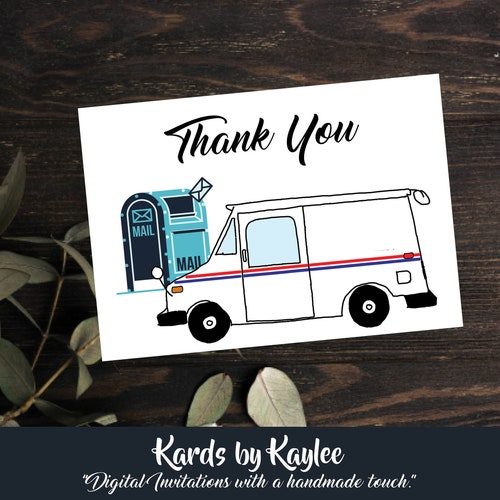 Holiday Post Cards From Mail Carrier Thank You Cards Happy - Etsy