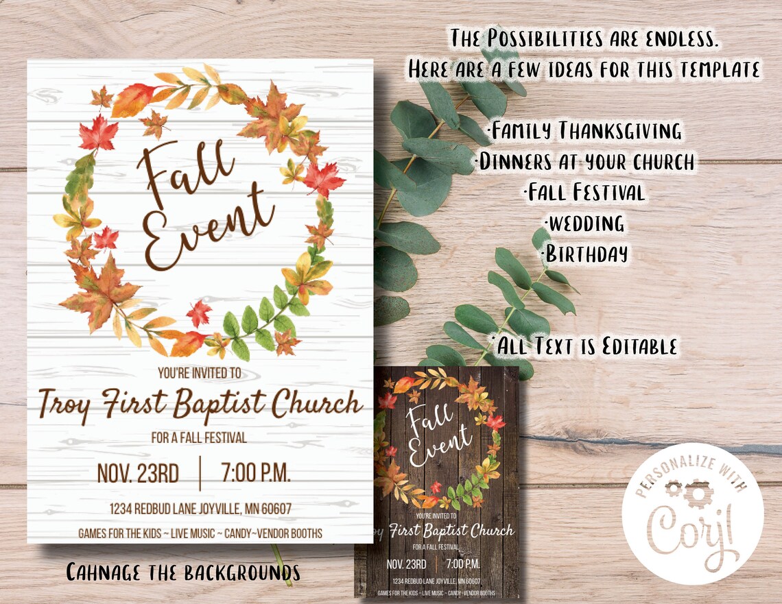 Fall Festival Invitation Instant Download Printable or Evite - Etsy
