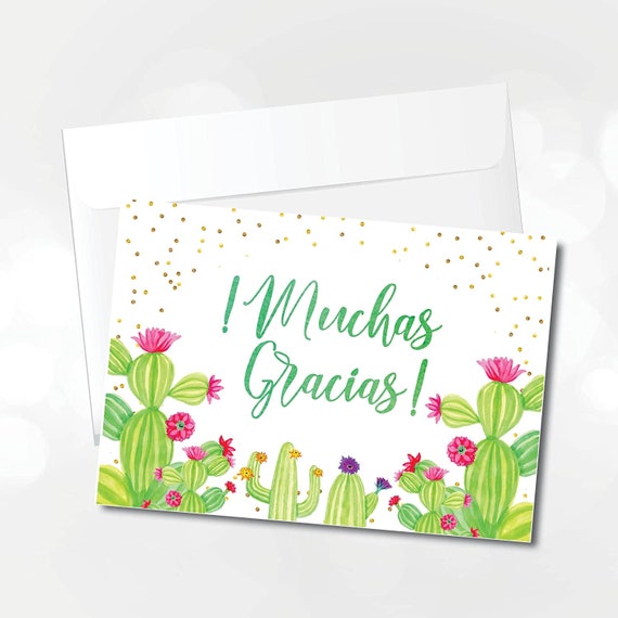 Spanish Cactus Bridal Shower Thank you Note 25 Pack - Thank you cards ...